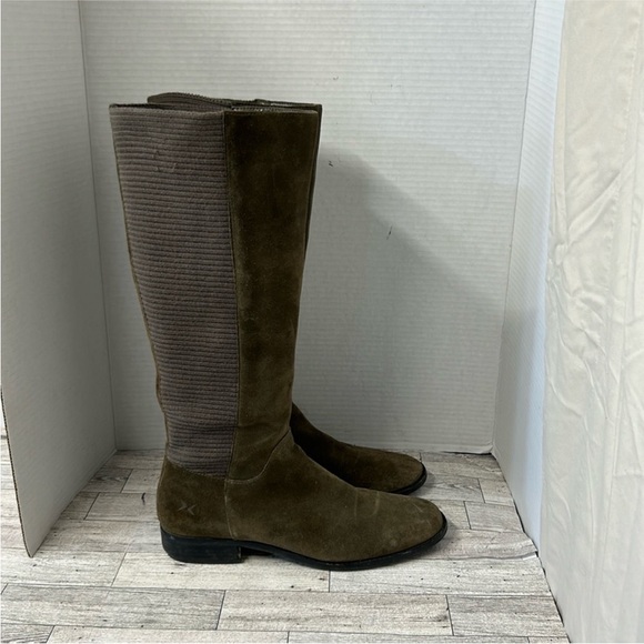 Aetrex | Shoes | Aetrex Genuine Leather Suede Tall Riding Boots Olive ...